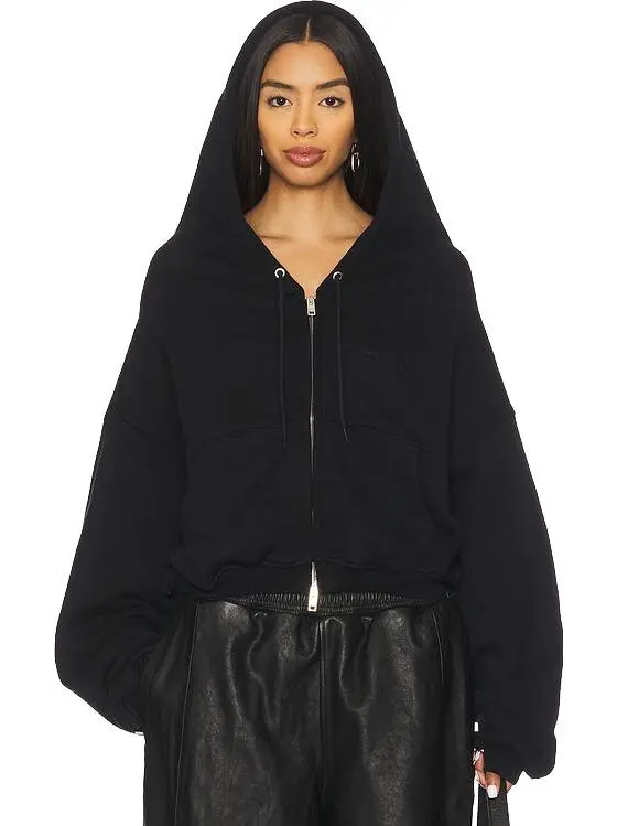 Alexander Wang Veil Zip-up Hoodie - Black