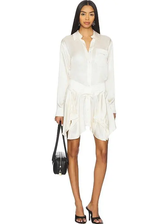 Alexander Wang Cut Off Double Shirt Dress - Ivory