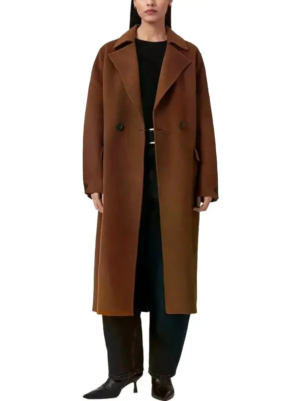 ALLSAINTS Sellma Double-breasted Coat - Brown