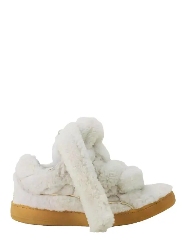 LANVIN Curb Shearling Sneakers - White