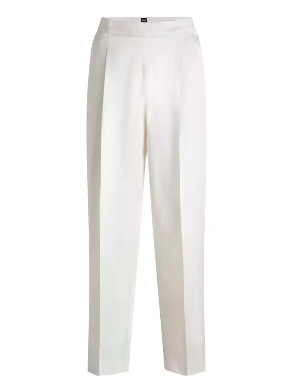 BOSS Pleated-front Tailored Trousers - White