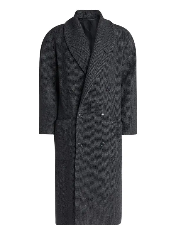 Giorgio Armani Cashmere Herringbone Double-breasted Overcoat - Multi