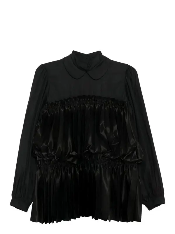 Noir Kei Ninomiya Pleated Blouse - Black