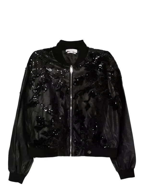 SAIID KOBEISY Beaded Leather Jacket - Black