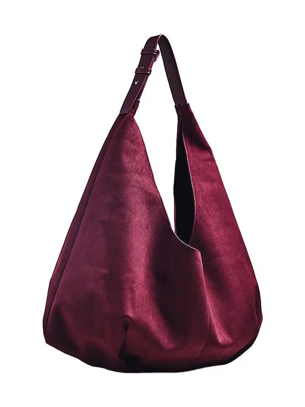 Anthropologie Faux-suede Slouchy Tote - Wine