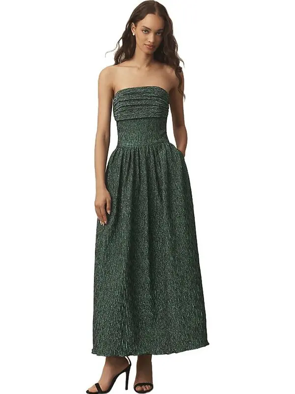 Shoshanna Lillia Strapless Midi Dress - Green