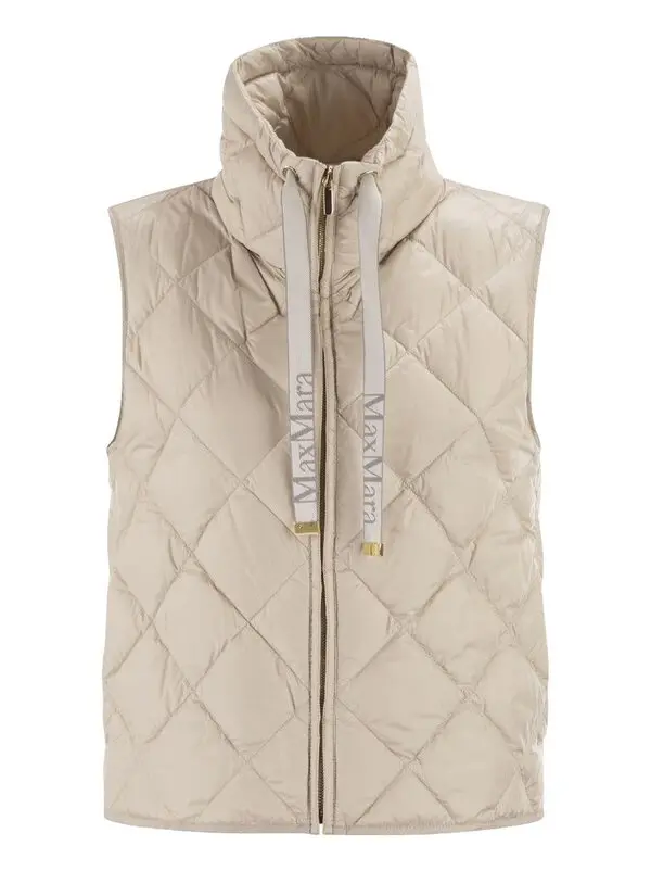 Max Mara Tegic Drip-proof Canvas Padded Waistcoat - Beige
