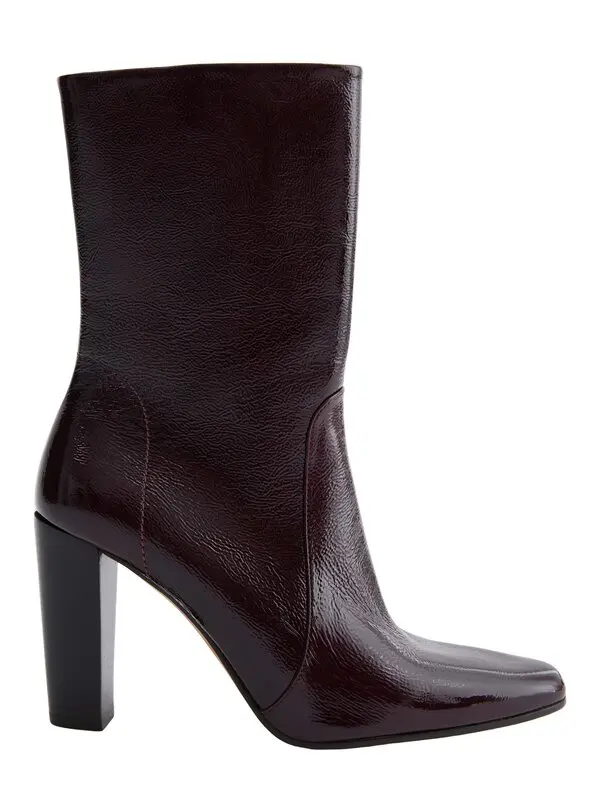 Veronica De Piante Gaia Heeled Ankle Boots - Burgundy Patent