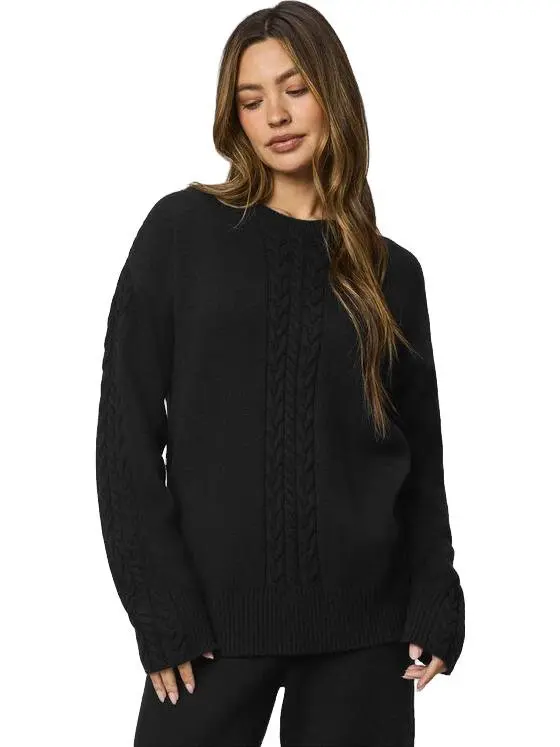Splendid Jet Set Crewneck Sweater - Black