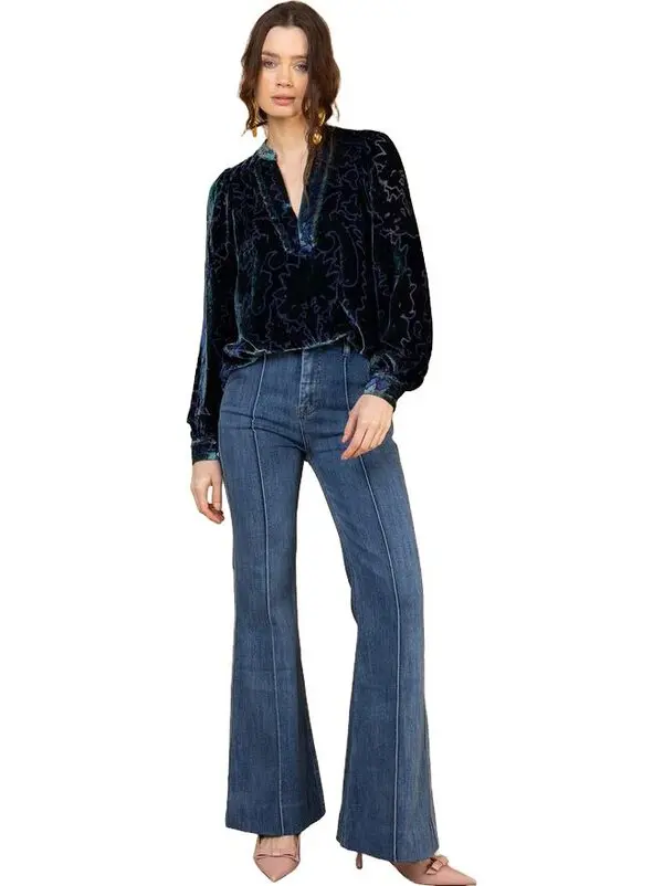 Hale Bob Kailey Velvet Top - Black