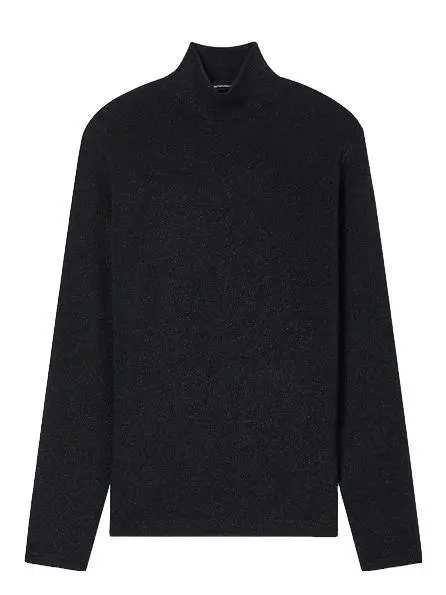 Emporio Armani Lurex Jersey Mock-neck Jumper - Black