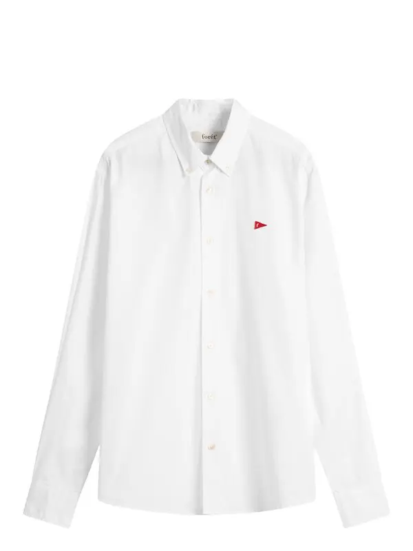 FORET Flag Oxford Shirt - White