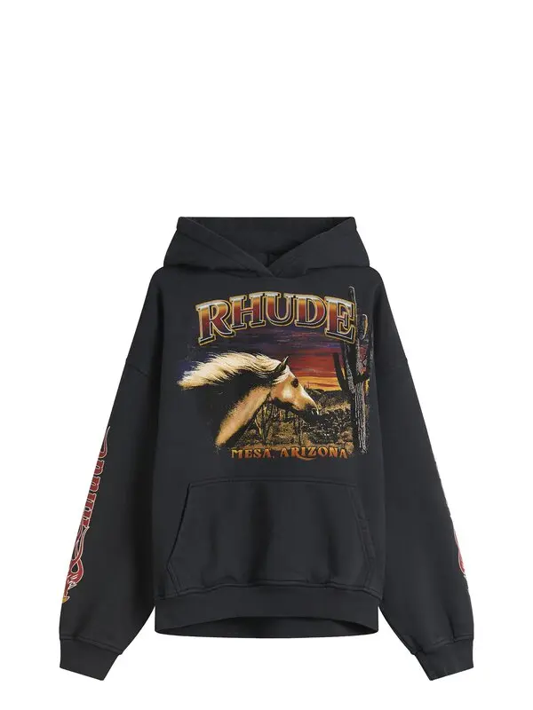 Rhude Mesa Stallion Hoodie - Vintage Black/red/yellow