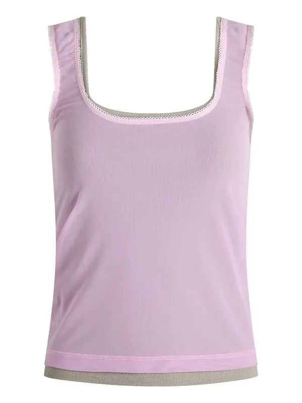 FRUITY BOOTY Double Layer Tank - Pink/grey