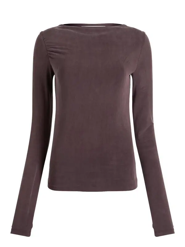 PEACHY DEN Kylie Long Sleeve Top - Chocolate
