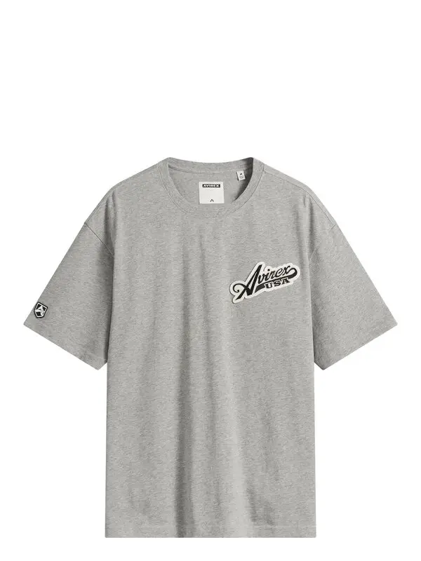 AVIREX Script Logo T-shirt - Heather Grey