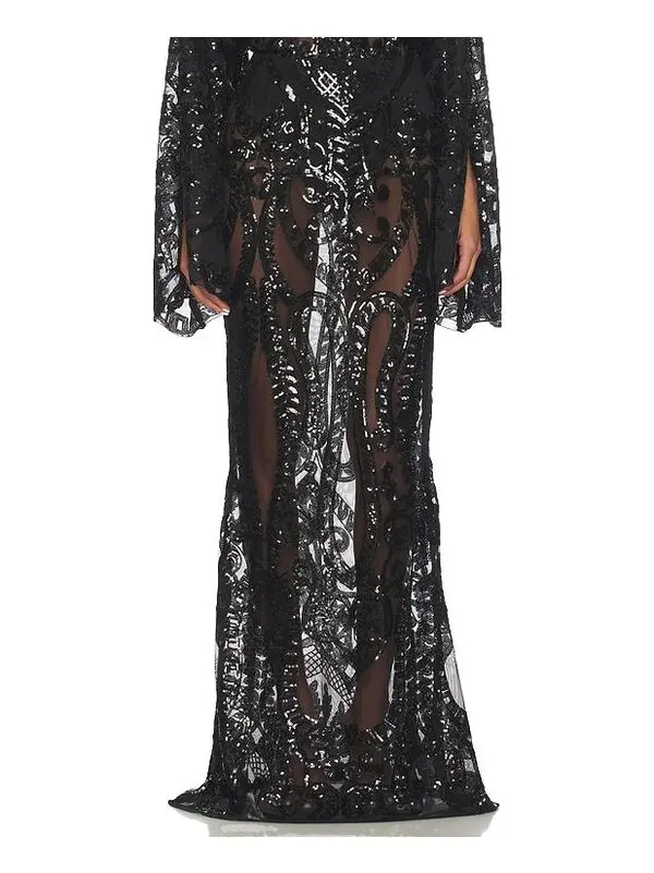 Norma Kamali Obie Long Skirt - Black