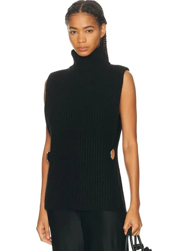 Brandon Maxwell Grayson Ribbed Gilet - Black