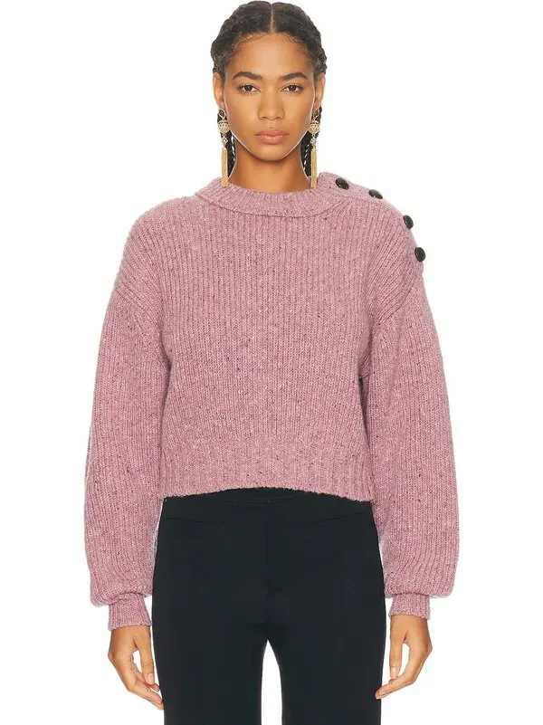 Chloé Mock Neck Cropped Sweater - Dreamy Rose