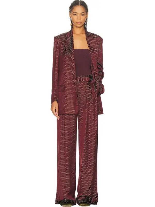 Dries Van Noten Tirana Belt Top - Burgundy