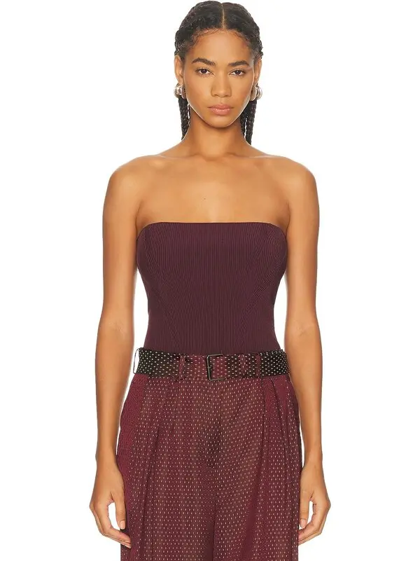 Dries Van Noten Tirana Belt Top - Burgundy