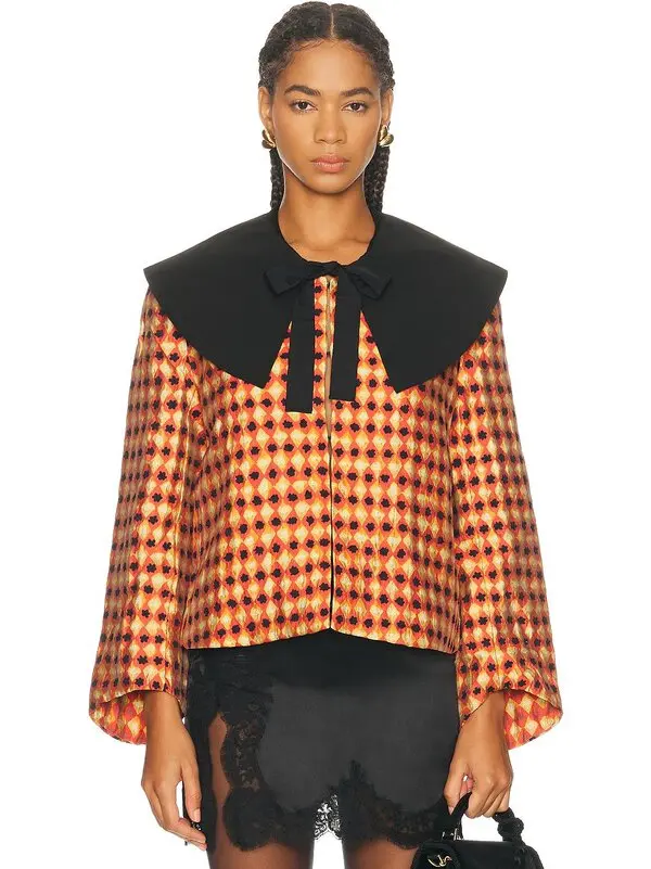 BODE Orana Collar Jacket - Red Multi