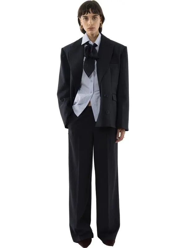 Arakii Suit Pants Classic Tailoring - Navy Stripe