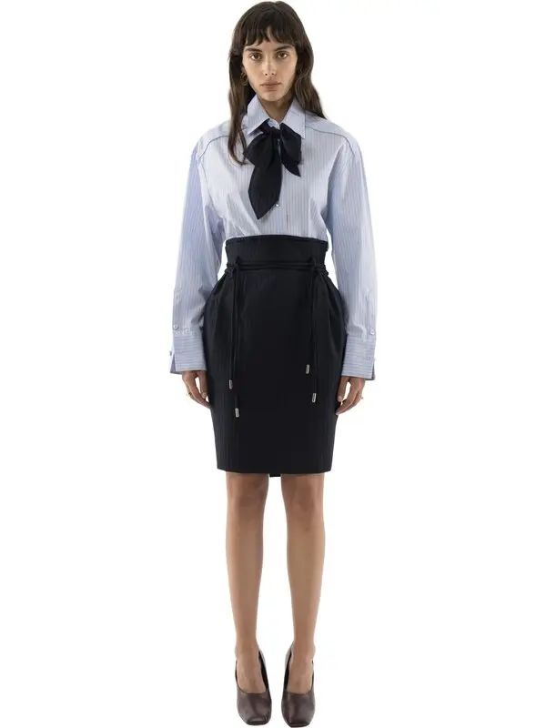 Arakii Suit Pencil Skirt - Navy Stripe
