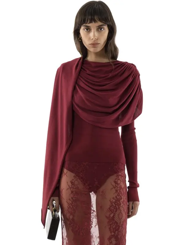 Arakii Haze Long Sleeve Top - Burgundy