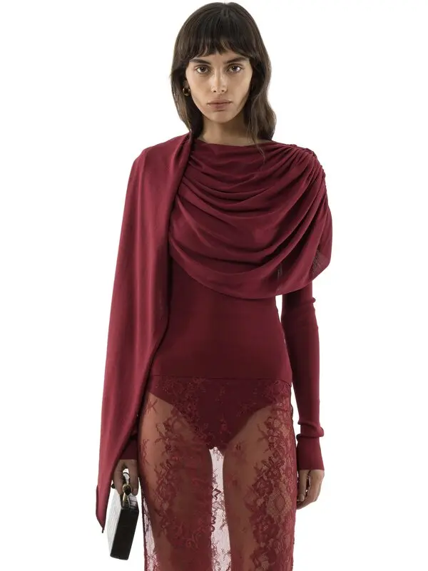 Arakii Haze Long Sleeve Top - Burgundy