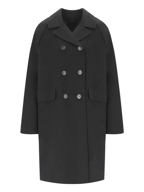 Max Mara Zolfo Double-breasted Coat - Black