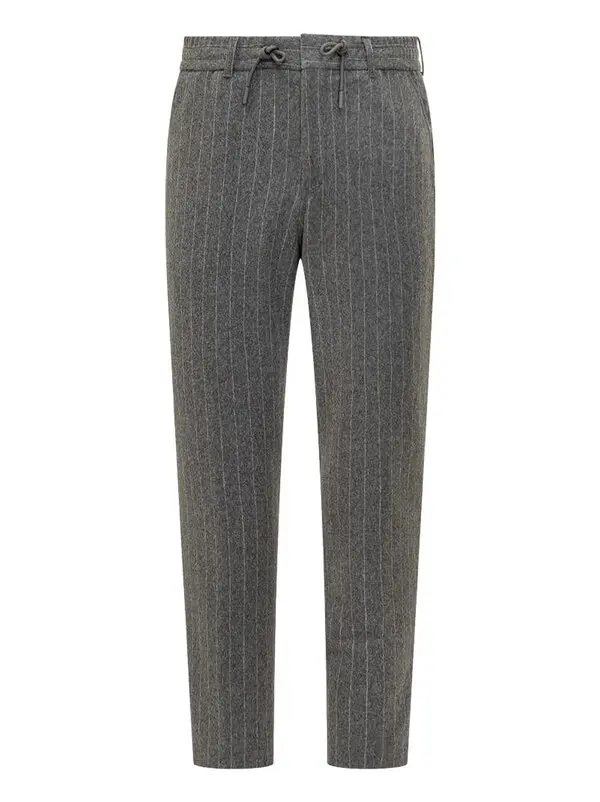 BOSS Gray Pinstripe Pants - Grey