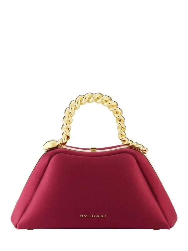 BVLGARI X Geraldine Guyot Mini Satin Serpentine Top-handle Bag - Red