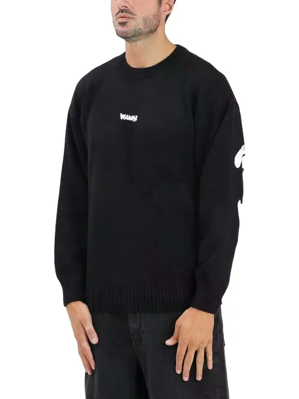 DISCLAIMER Crew-neck Graphic Sweater - Black