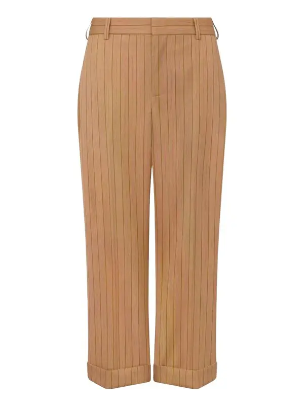 Moschino Pinstripe Cropped Trousers - Brown