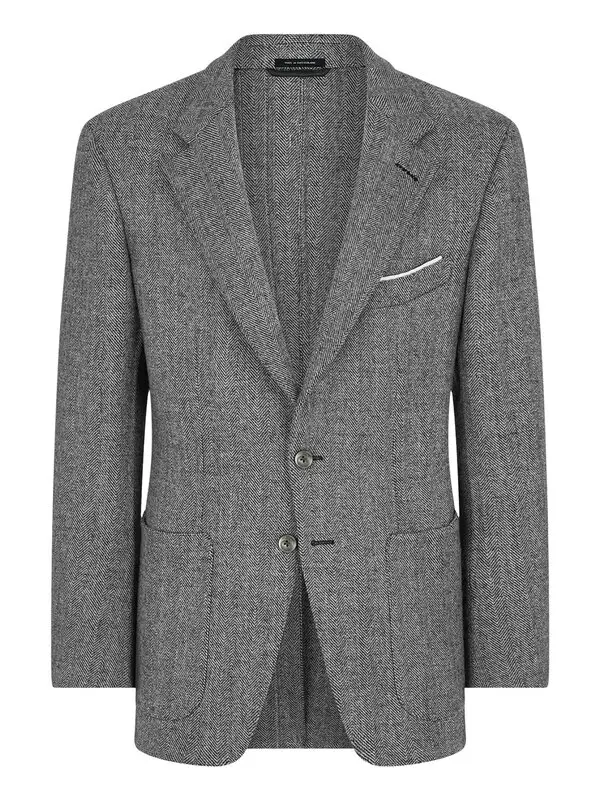 TOM FORD Herringbone Blazer - Black