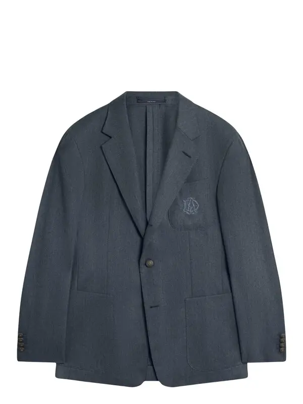 Dunhill Superfine Merino Wool Flannel Cavendish Blazer - Blue