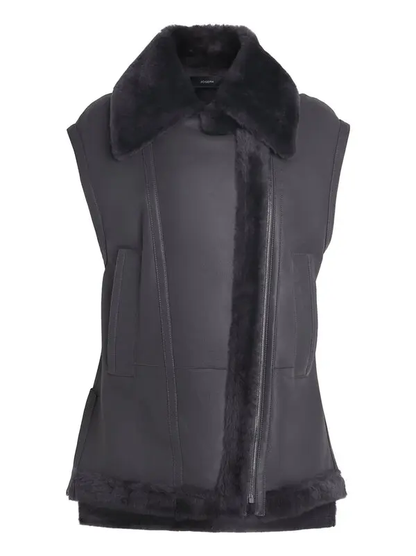 JOSEPH Marc Shearling Gilet - Grey