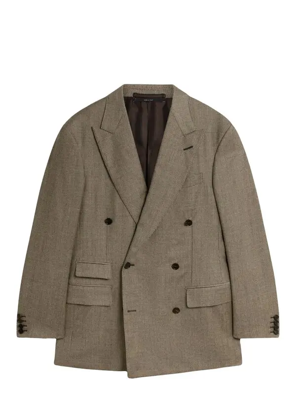 Dunhill Wool Glen Check Bourdon Blazer - Brown