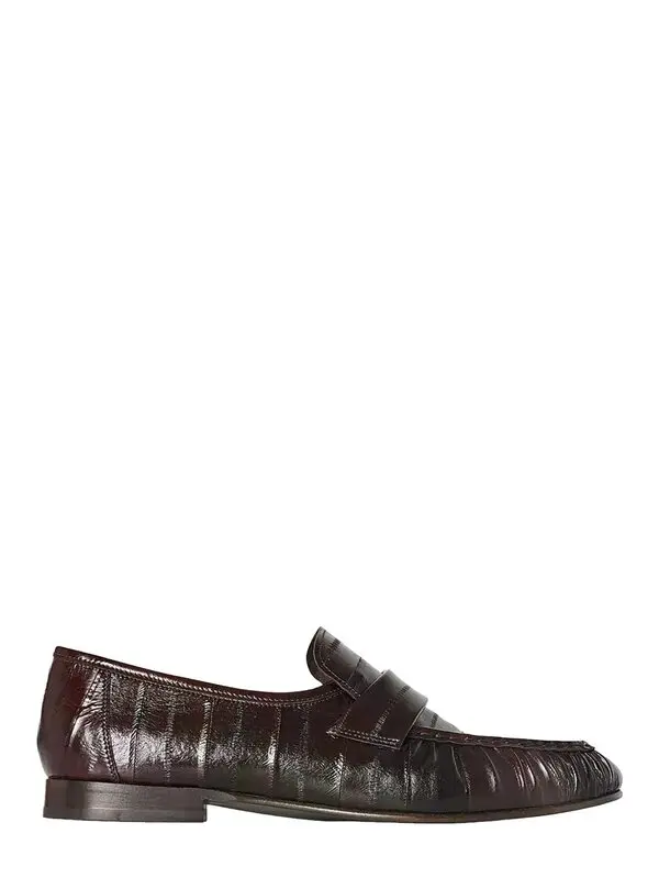 THE ROW Soft Leather Loafers - Brown