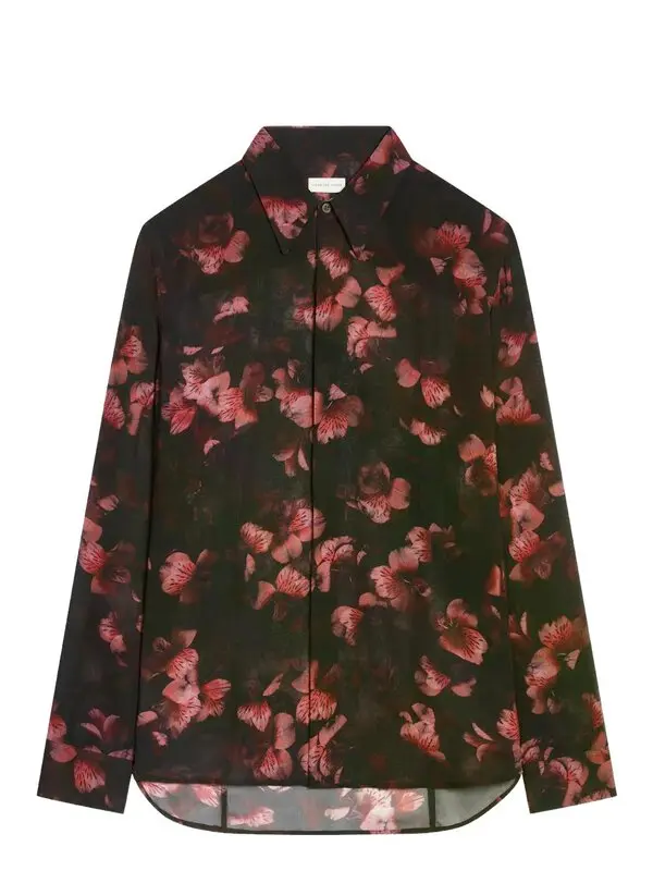 Dries Van Noten Popover Silk Shirt - Black