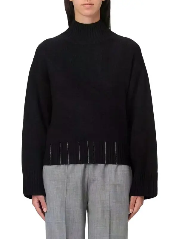 Fabiana Filippi High-neck Striped Sweater - Black