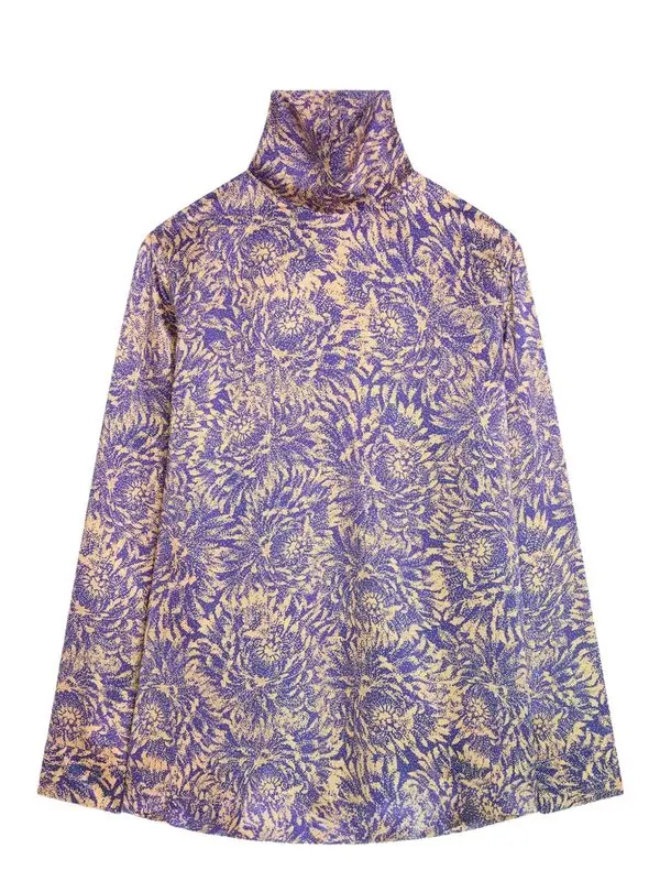Dries Van Noten Printed Silk Top - Purple