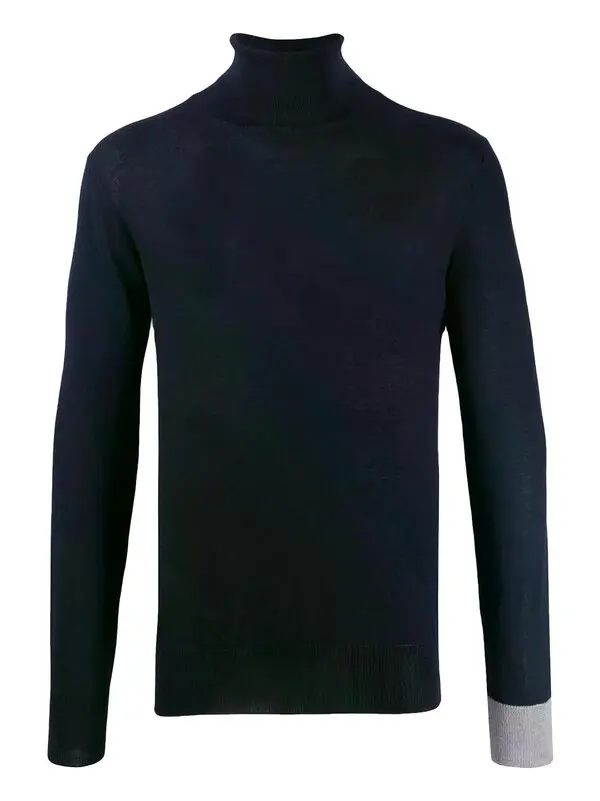 LC23 Fitted Merino Wool Turtleneck Sweater - Blue