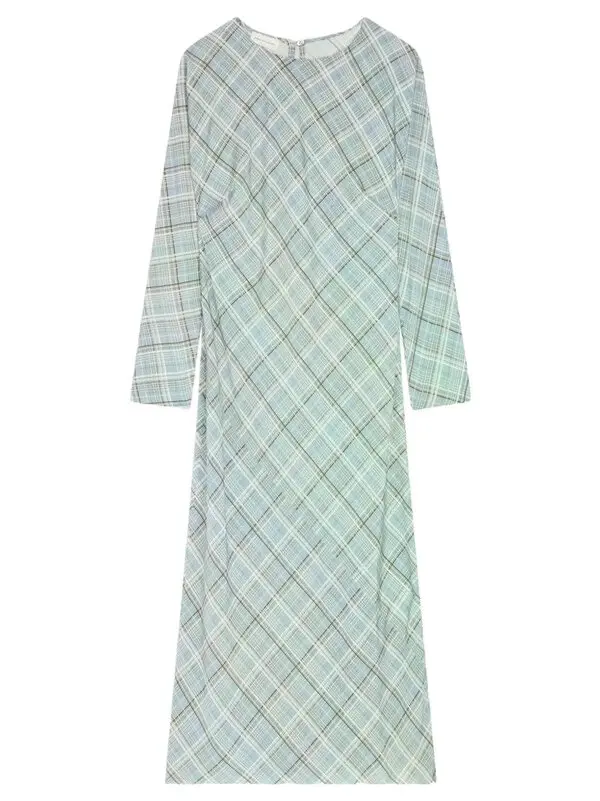 Dries Van Noten Plaid Midi Dress - Green