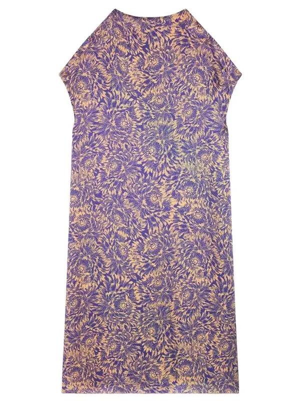 Dries Van Noten Printed Silk Midi Dress - Purple