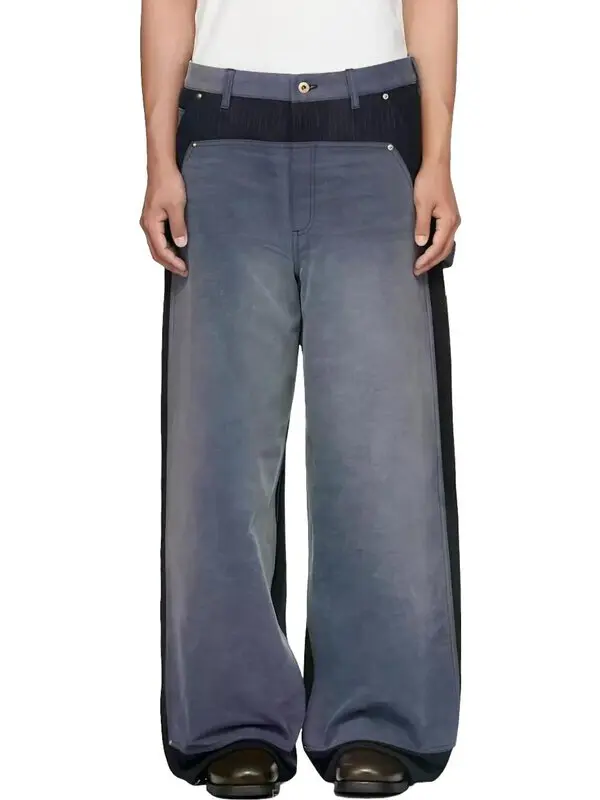 KHOKI Panelled Trousers - Blue