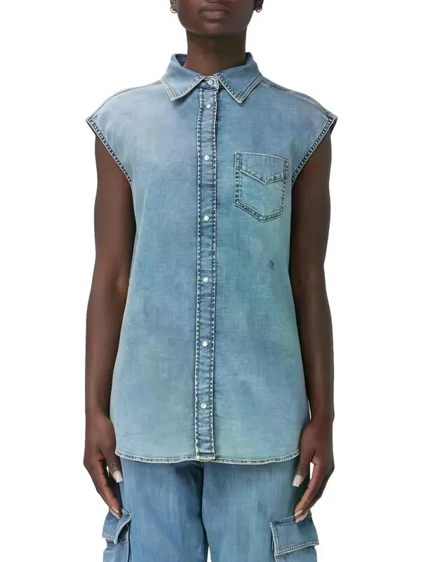 Jacob Cohen Buttoned Sleeveless Shirt - Blue