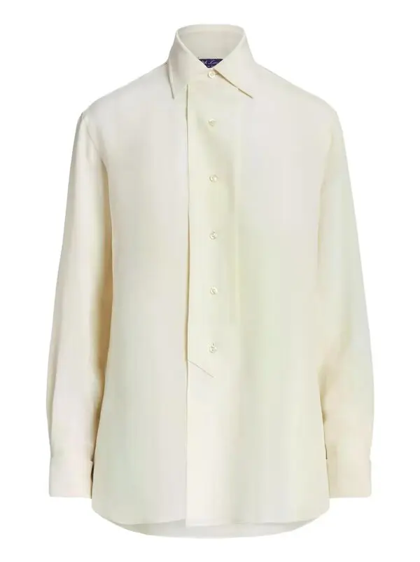 Ralph Lauren Buttoned Silk Top - Neutrals