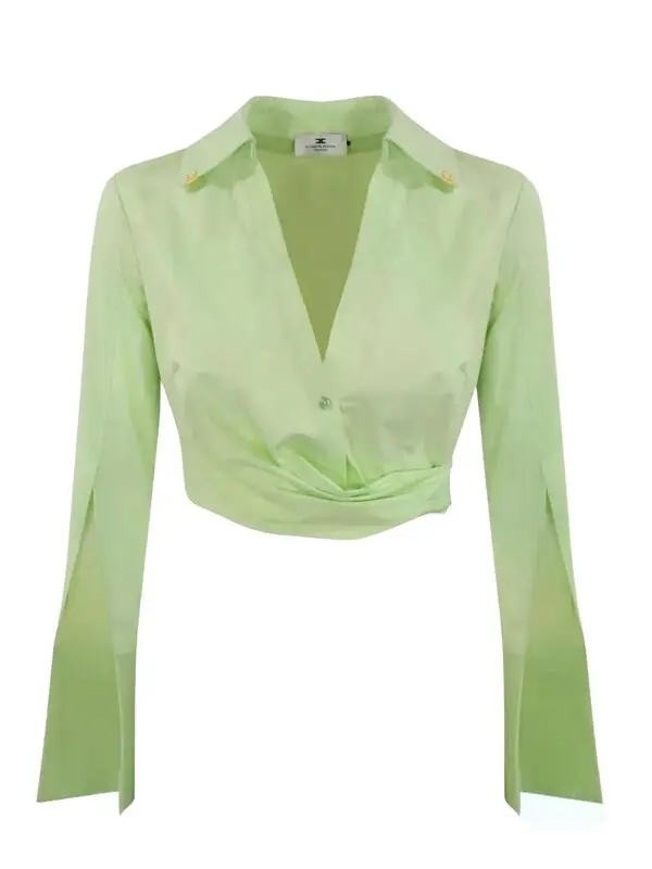 Elisabetta Franchi Split-sleeve Top - Green
